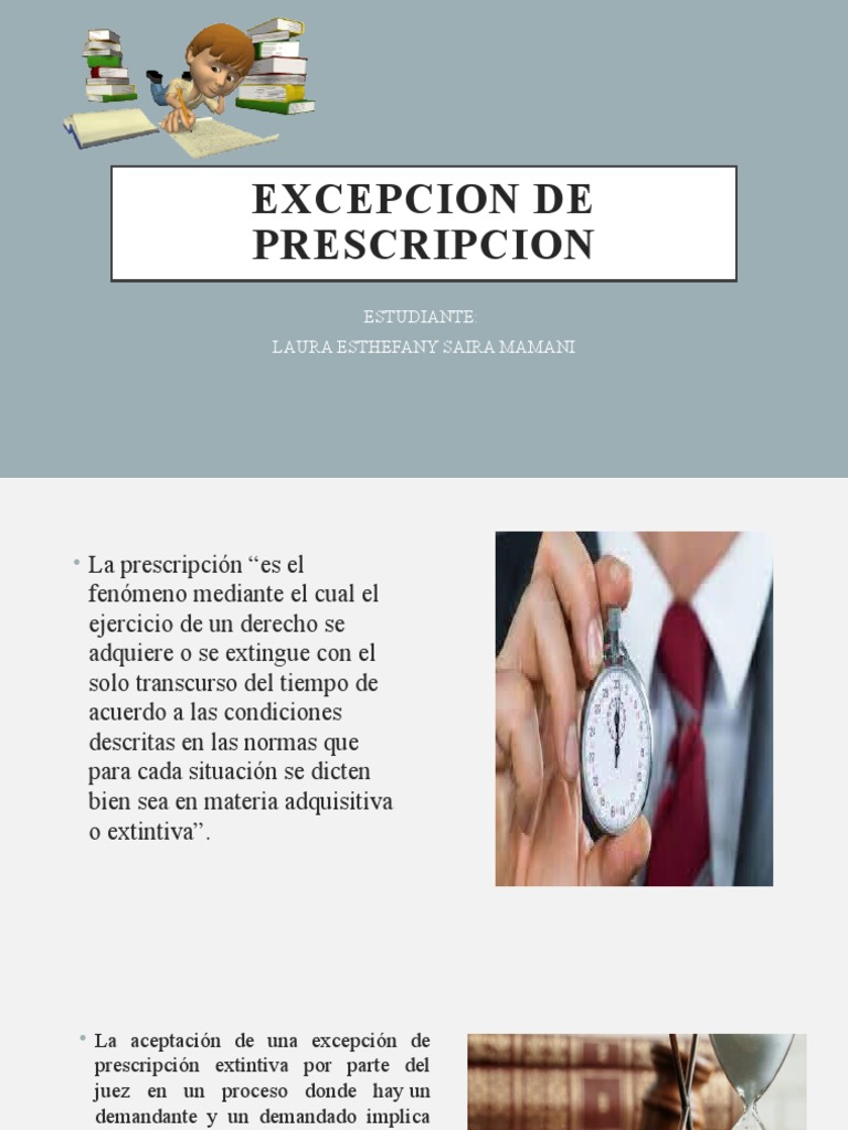 Excepcion de Prescripcion | PDF | Estatuto de limitaciones | Demanda ...