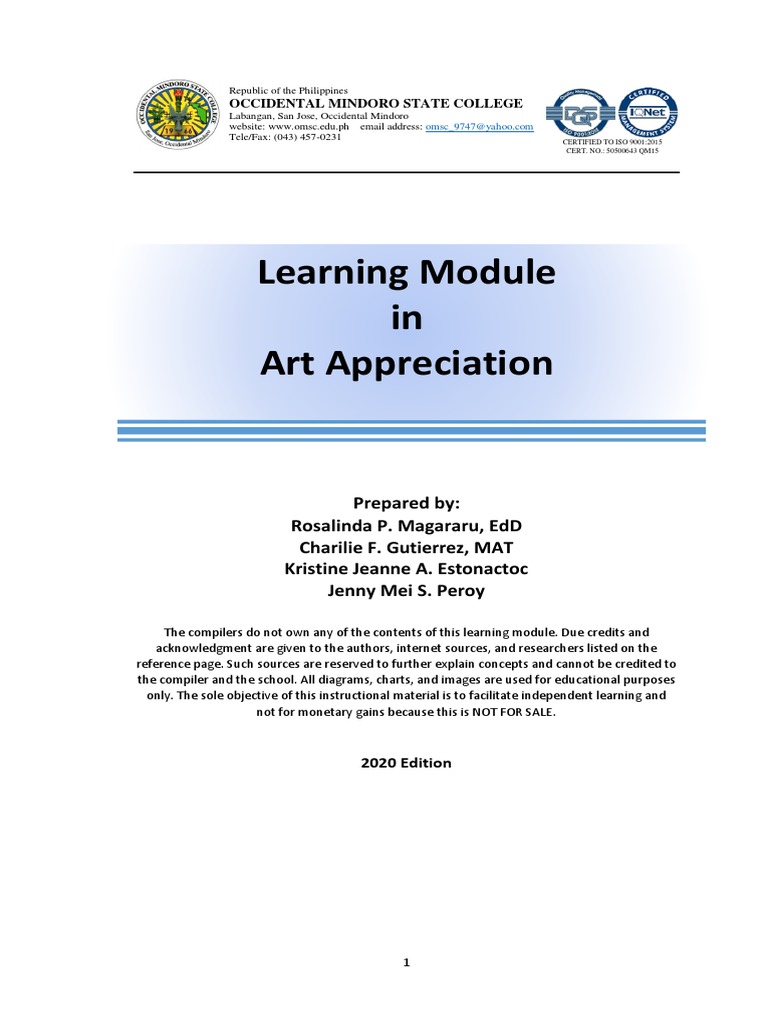 Art Appreciation Module - (1st Semester A.Y 2022-2023) | PDF