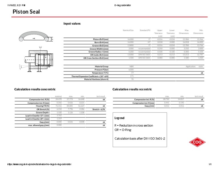 O-Ring Calculator | PDF | Chemistry | Building Engineering