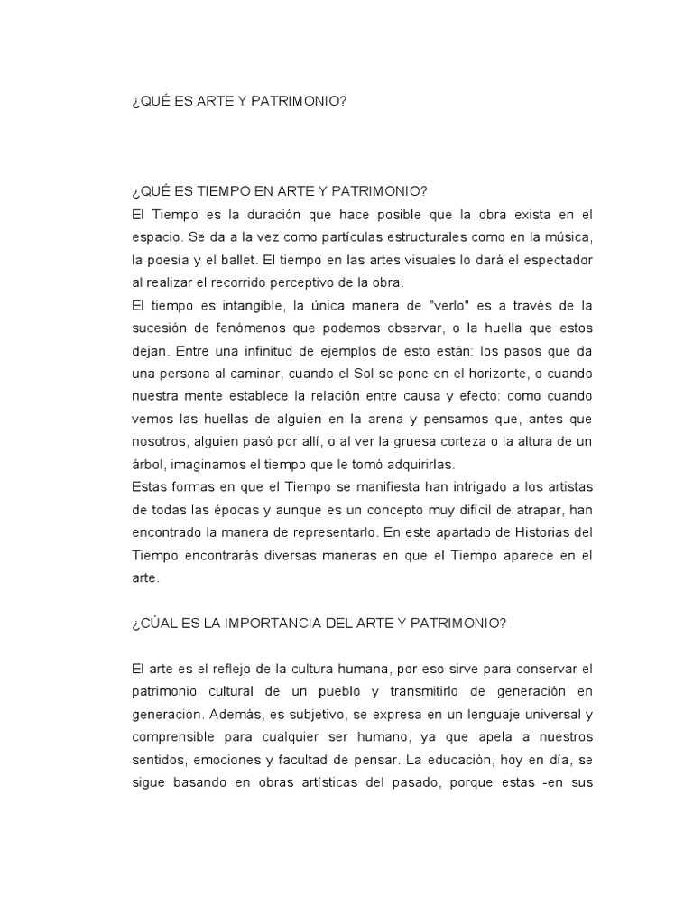Qué Es Arte y Patrimonio | PDF | Comunicación no verbal | Contaminación
