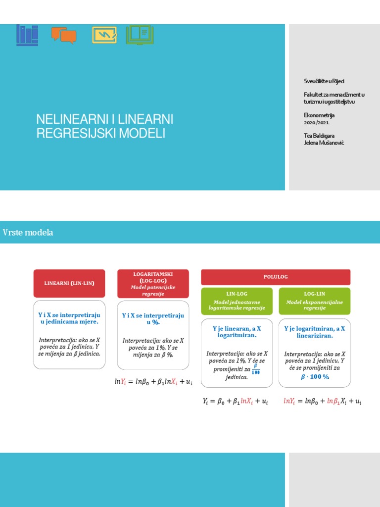 SEMINAR 4 - Nelinearni Regresijski Modeli I Modeli Trenda | PDF