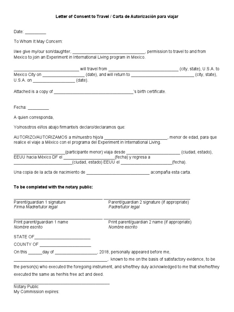 Mexico Sample Letter of Consent | PDF