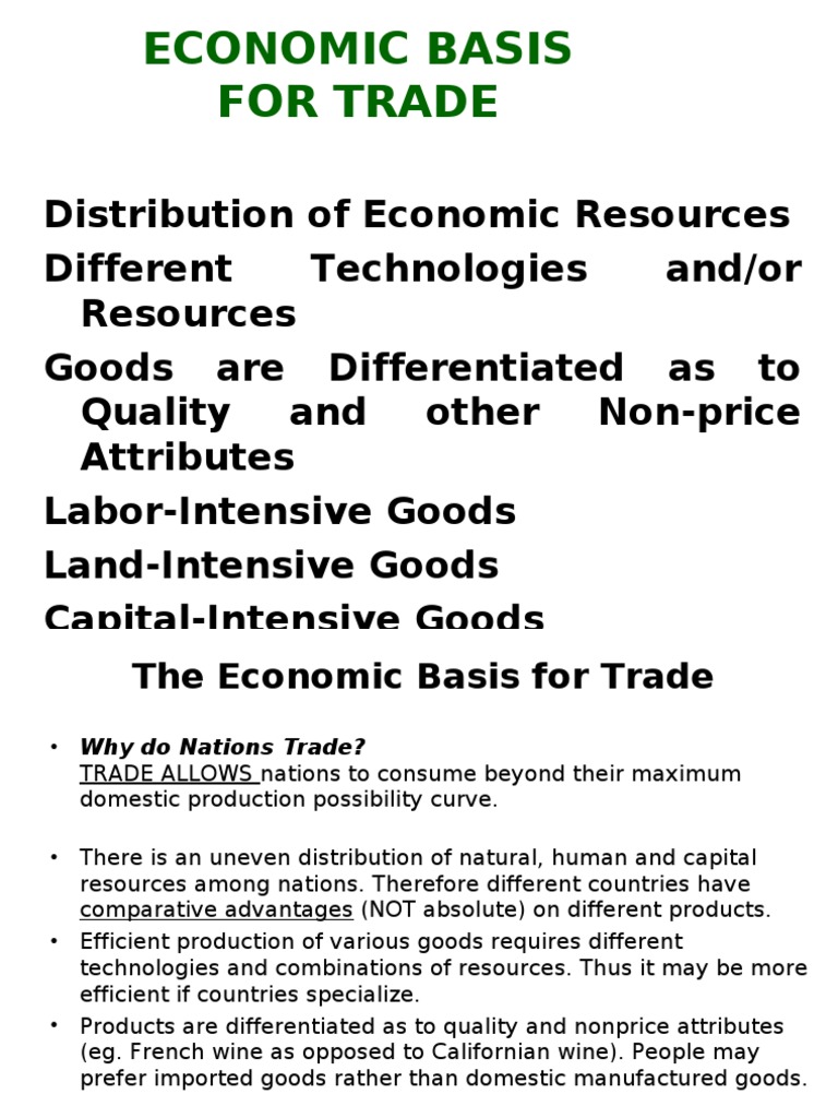 Trade Theories for Economists | PDF | Trade | Comparative Advantage