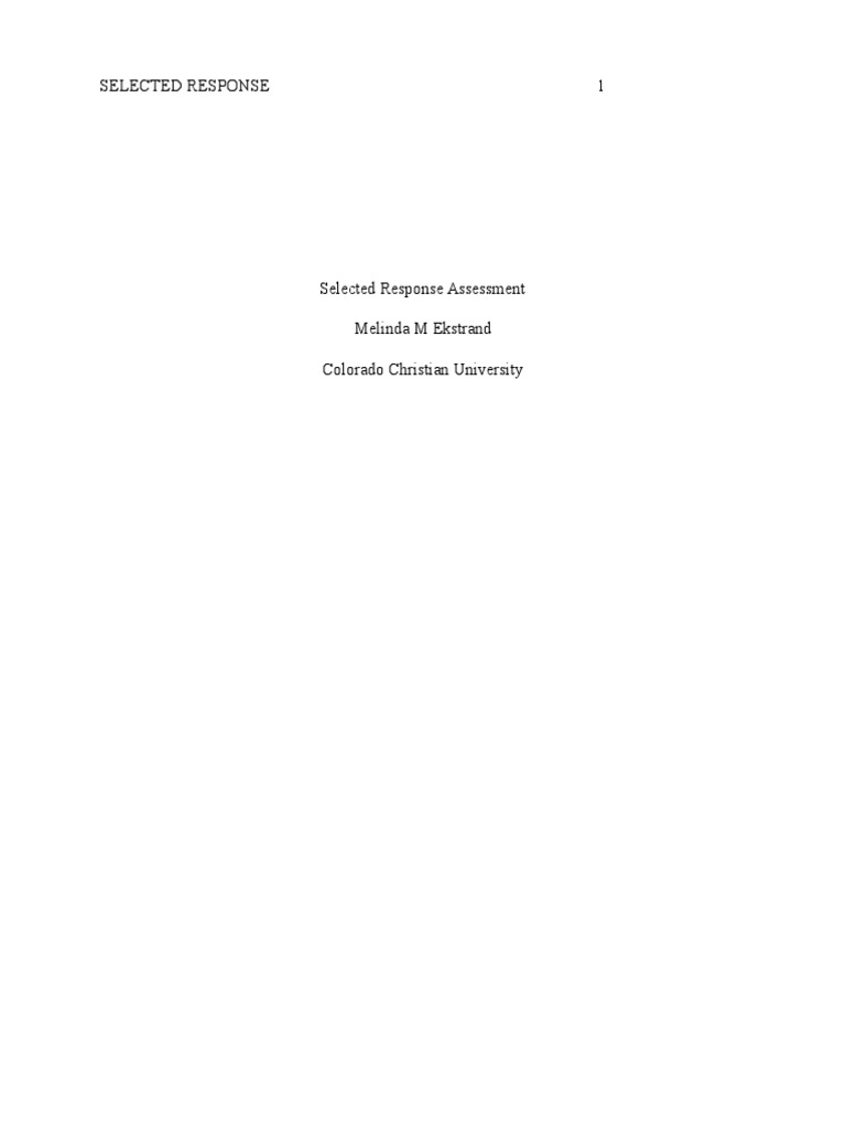 Selected Response Assessment | PDF | Linearity | Function (Mathematics)