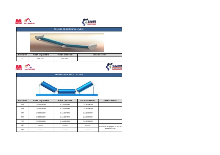 Polines de Retorno y Carga CVB001 | PDF