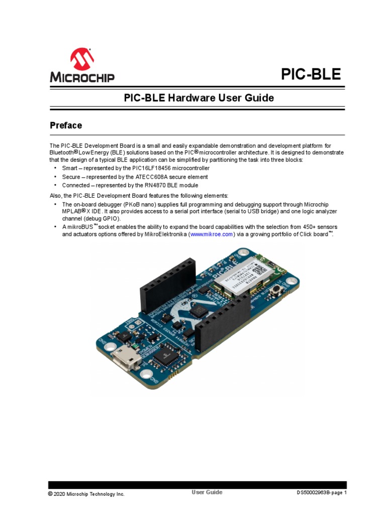 PIC BLE Hardware User Guide DS50002963B | PDF | Integrated Development Environment | Computer ...
