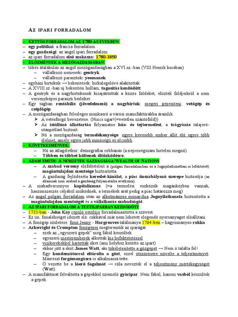 Az Ipari Forradalom | PDF