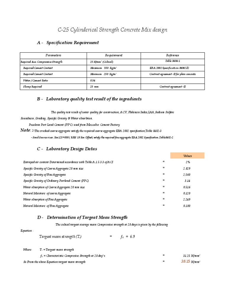 C - 15 Concrete Mix Design Cement | PDF | Concrete | Cement