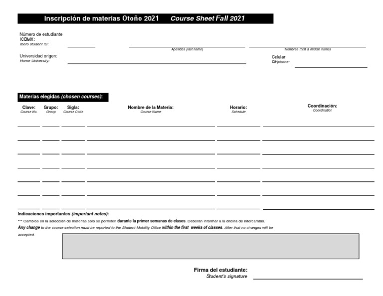 plantilla matricula | PDF