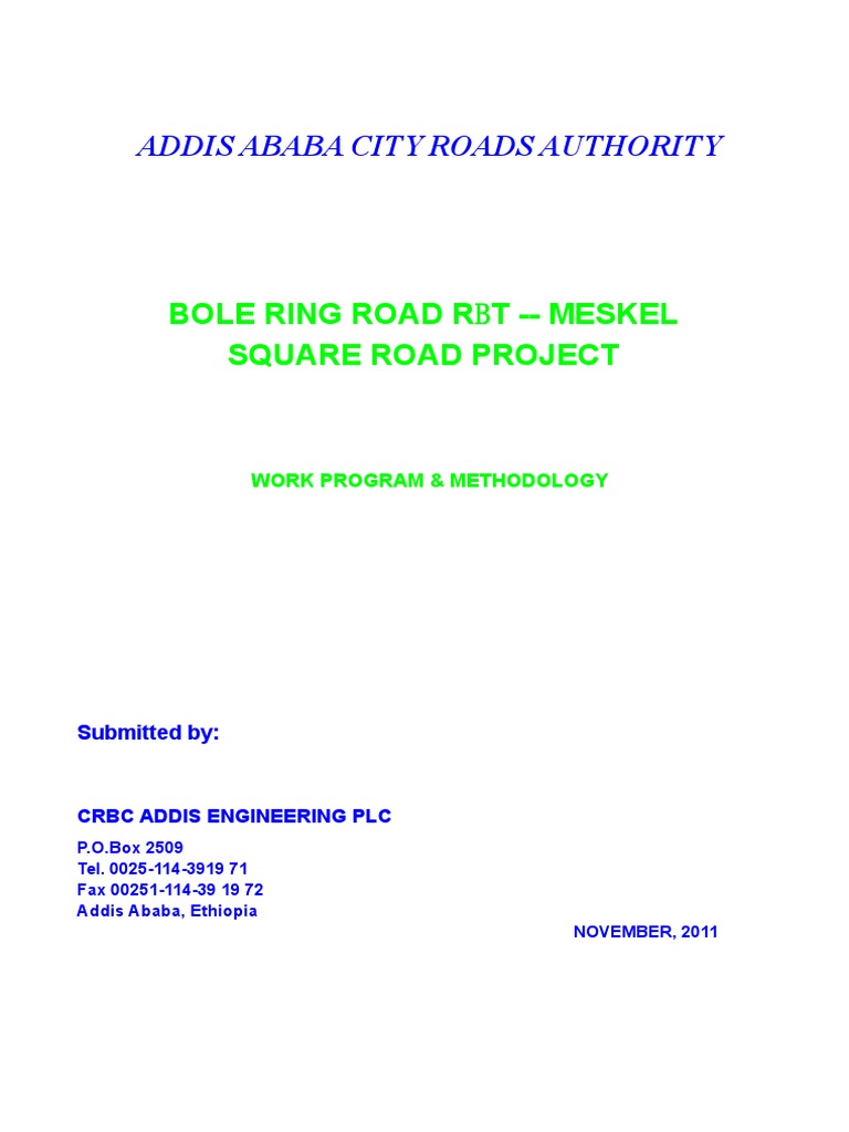 Bole Road Working Program Main Text | PDF | Road | Concrete