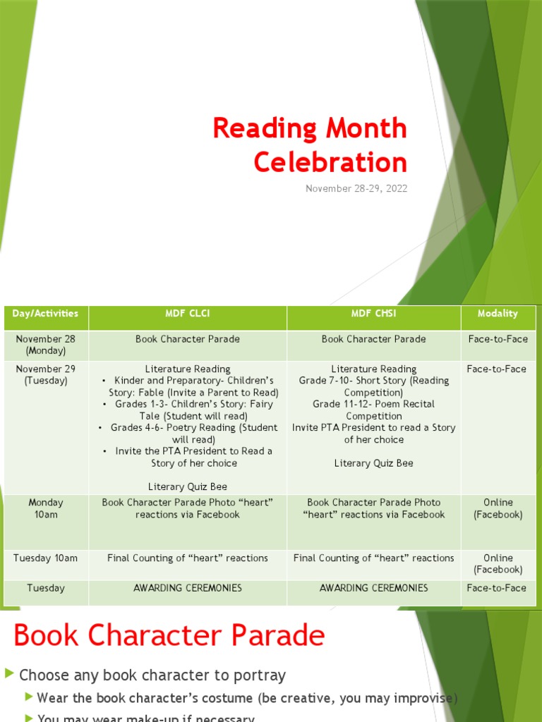 Reading Month Celebration | PDF