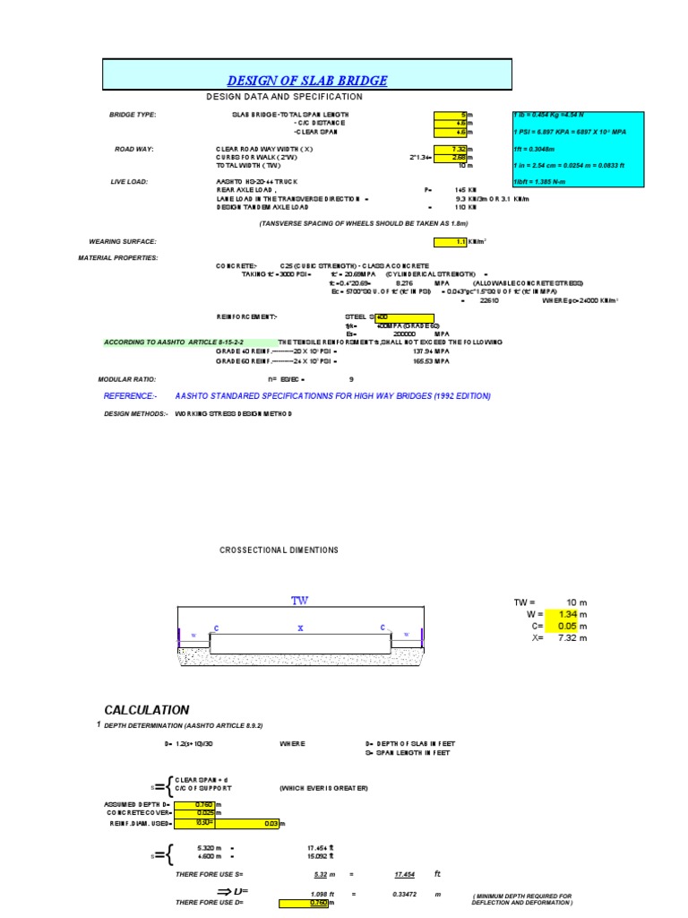 Slab Bridge Design for Work | PDF | Strength Of Materials | Economic ...