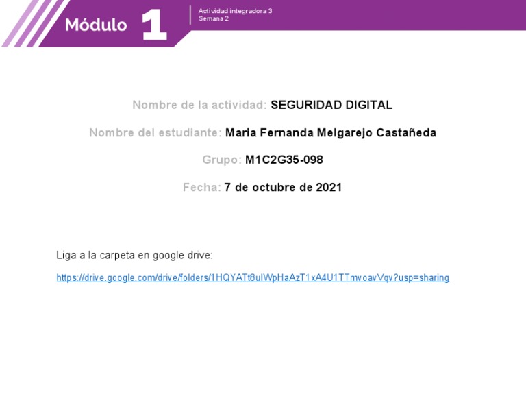 Actividad Integradora 3 Modulo 1 | PDF