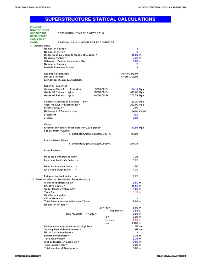 15m RC TG Superstructure Design | PDF | Young's Modulus | Economic Sectors