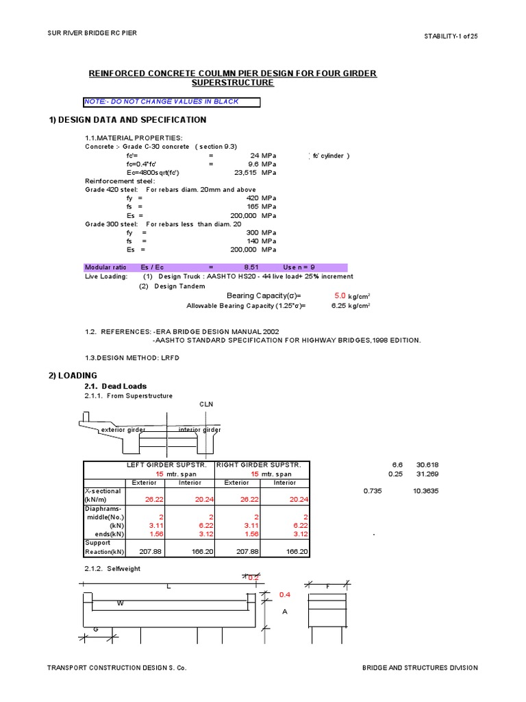 RC Pier Delbenna | PDF | Continuum Mechanics | Applied And ...