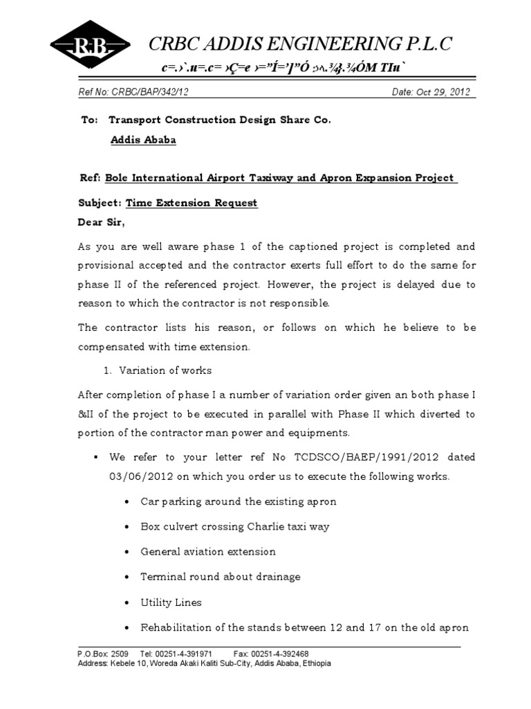 Time Extension Request | Download Free PDF | Transport | Aviation