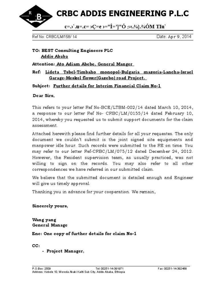 Further Details For Interim Financial Claim No-1 | PDF | Finance ...