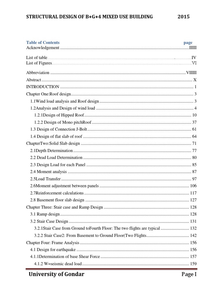 Structural Design of b g 4 Mixed Use Building With Basement | PDF ...