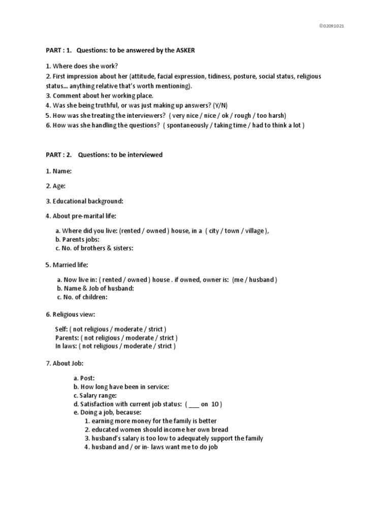 PART: 1. Questions: To Be Answered by The ASKER | PDF