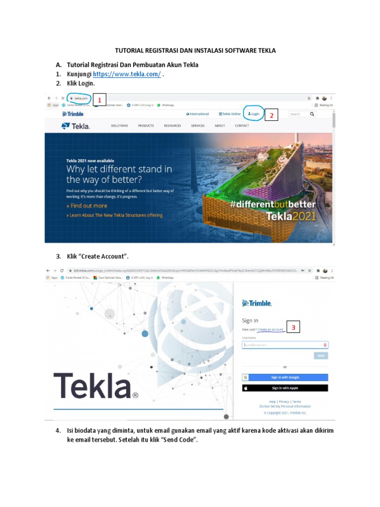 Tutorial Registrasi Dan Install Tekla Campus | PDF
