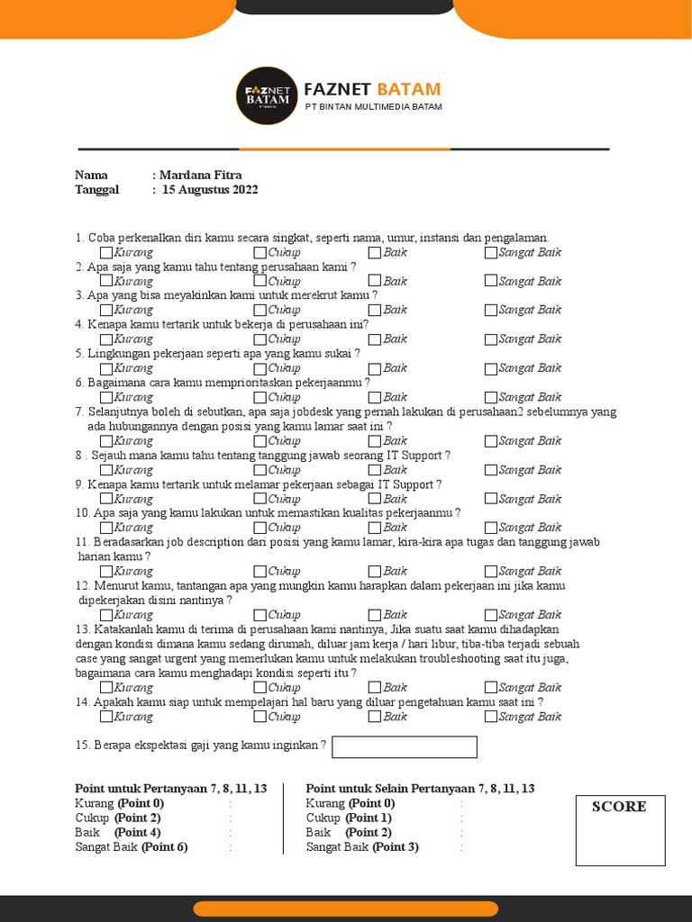 Interview IT 15 Augustus | PDF