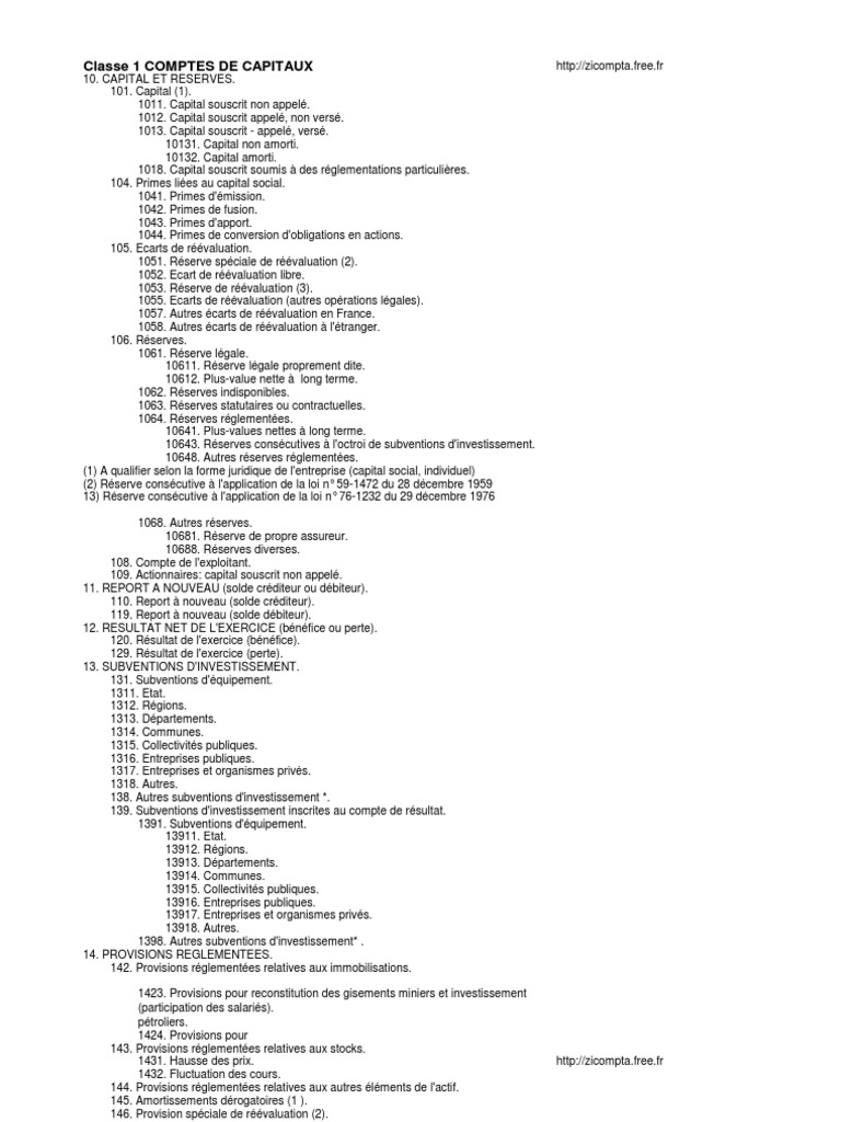Plan Comptable Francais | PDF | Obligation (finance) | Immobilisations