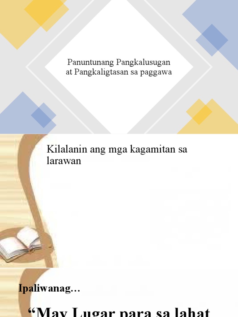 Panuntunan Pangkalusugan at Pangkaligtasan Sa Paggawa 5 | PDF