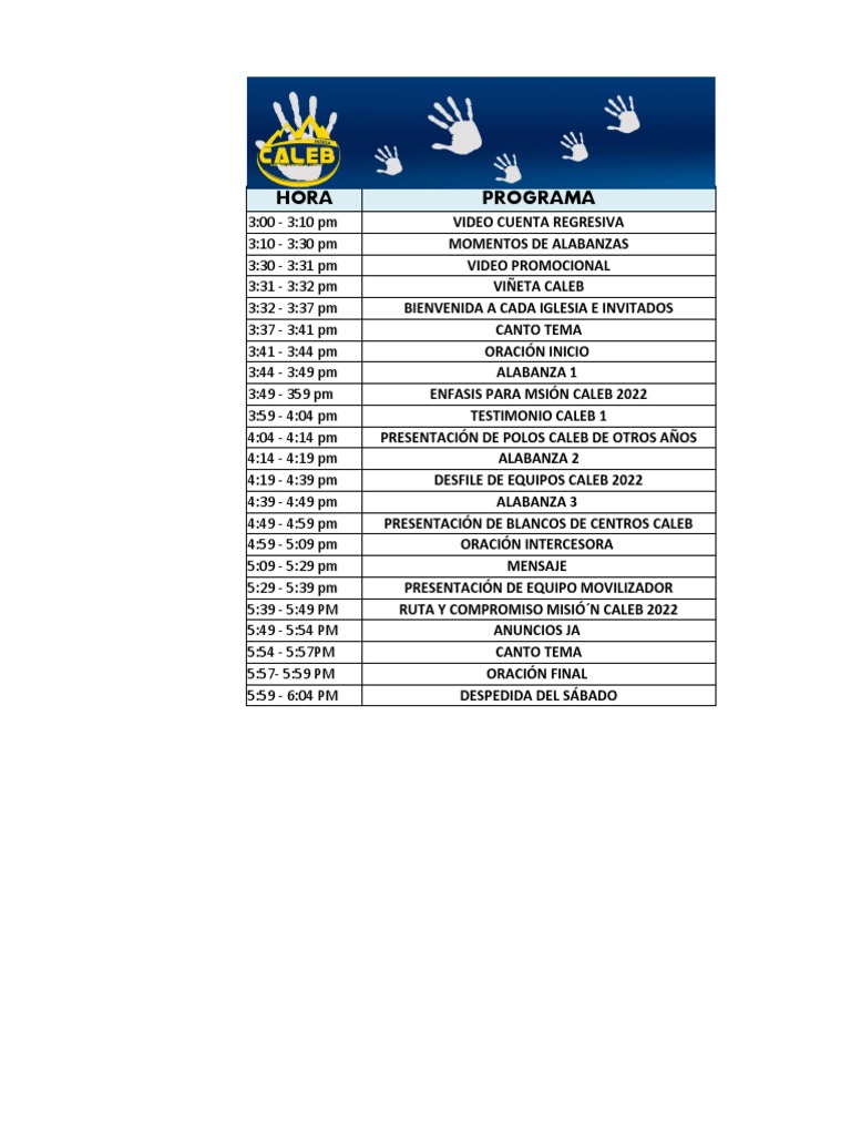 Programa Apertura Caleb Ppa | PDF