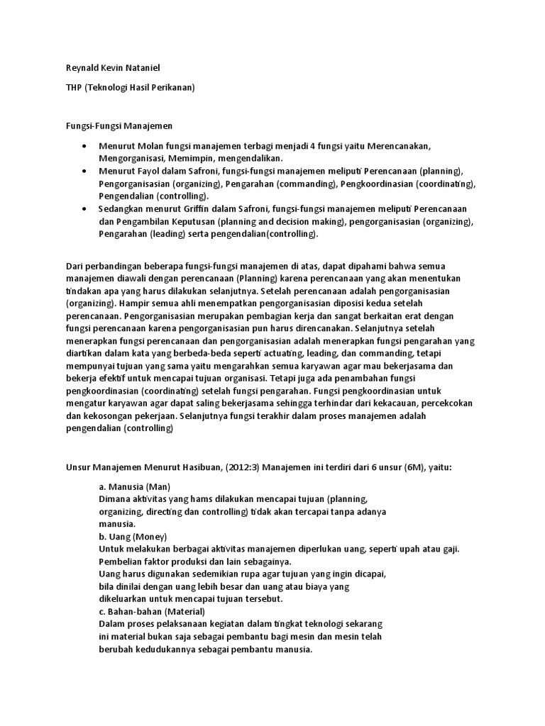 THP Reynald Kevin Nataniel Dasar-Manajemen | PDF | Karier & Perkembangan | Pengembangan Diri