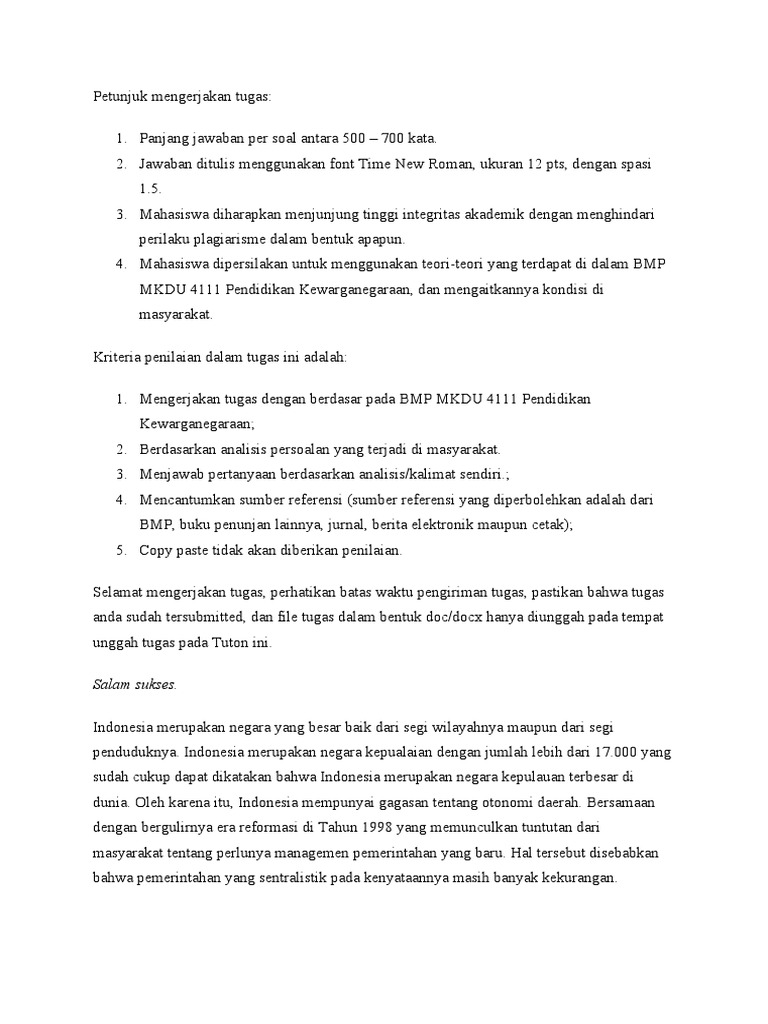 Tugas Elearning PKN 3 Sesi 7 | PDF