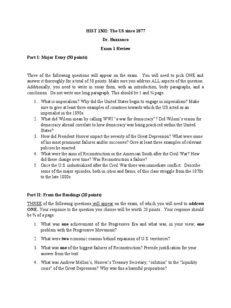 Hist 1302 Exam Review 1 Pdf Reconstruction Era