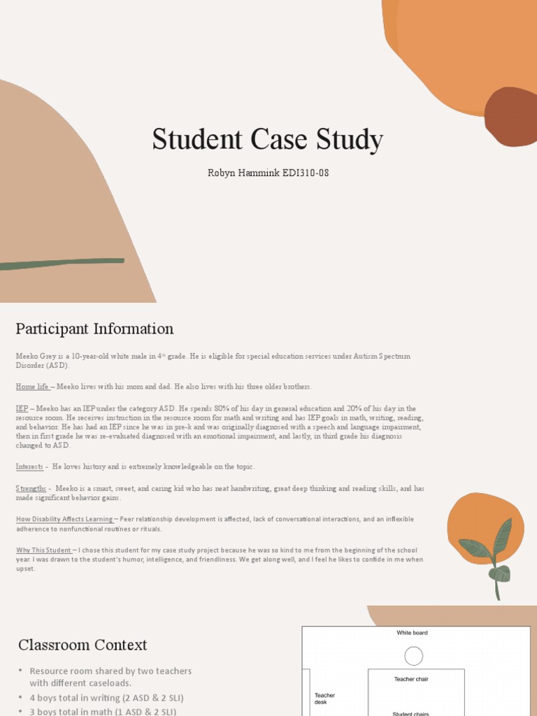 Student Case Study Presentation Edi310 | PDF | Individualized Education ...