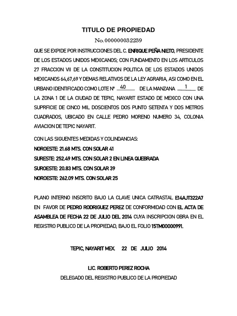 Titulo de Propiedad | PDF