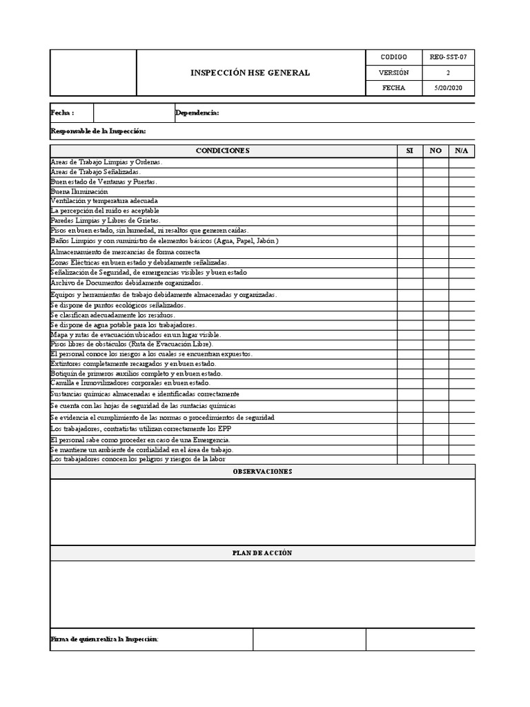 Reg SST 07 Inpección General | PDF Reg SST 07 Inpección General | PDF