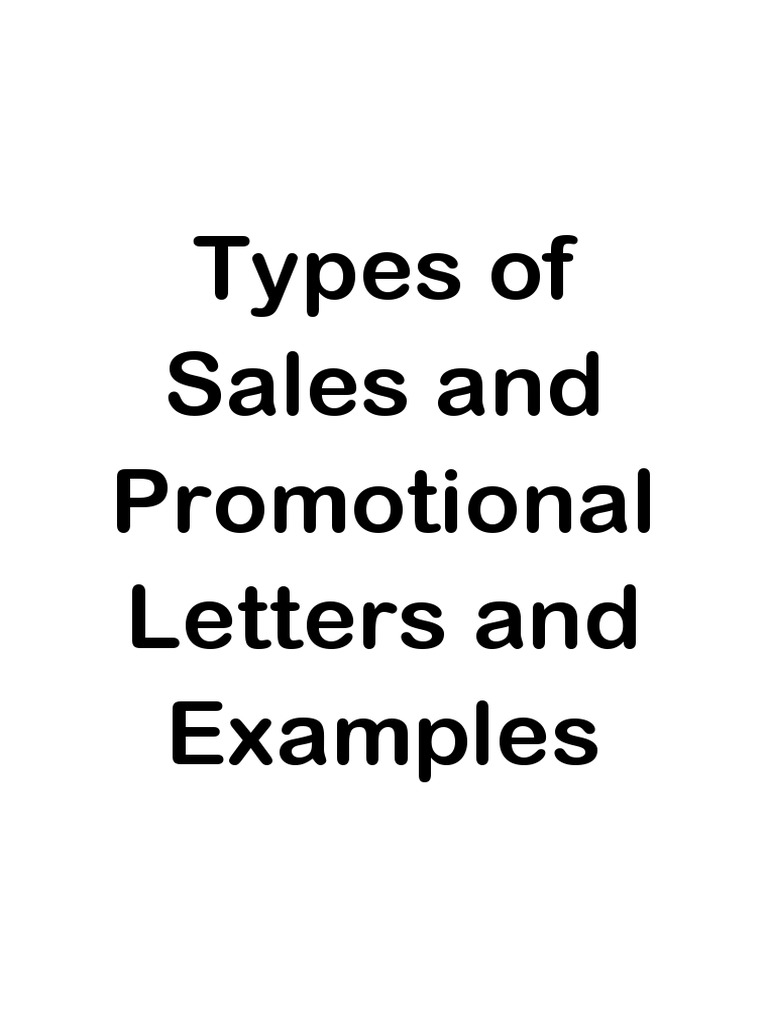 Types of Sales and Promotional Letters | PDF | Business Process | Business