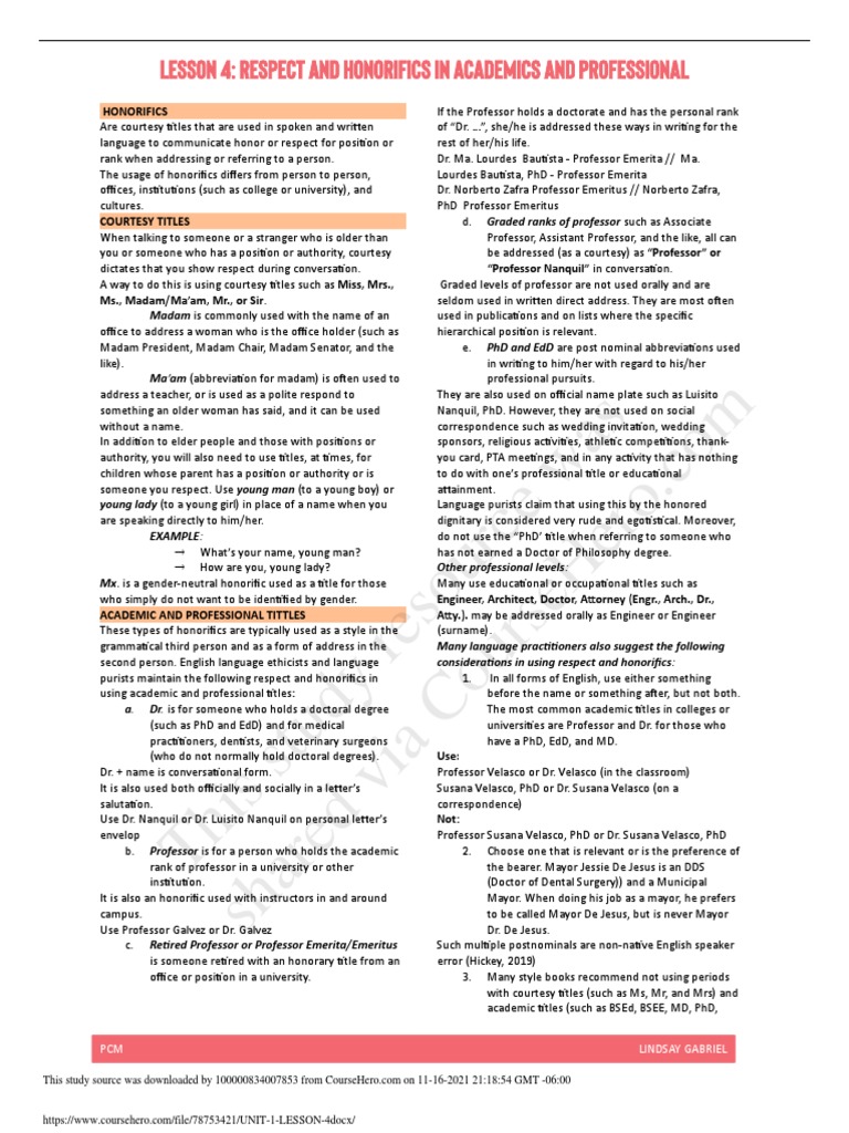 A Guide to Respectful and Appropriate Use of Honorifics in Academia and ...