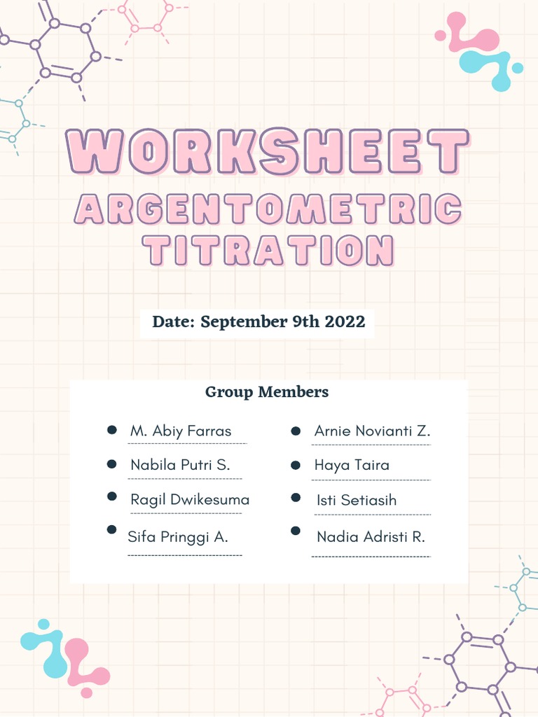 Worksheet Argentometric Titrations | PDF