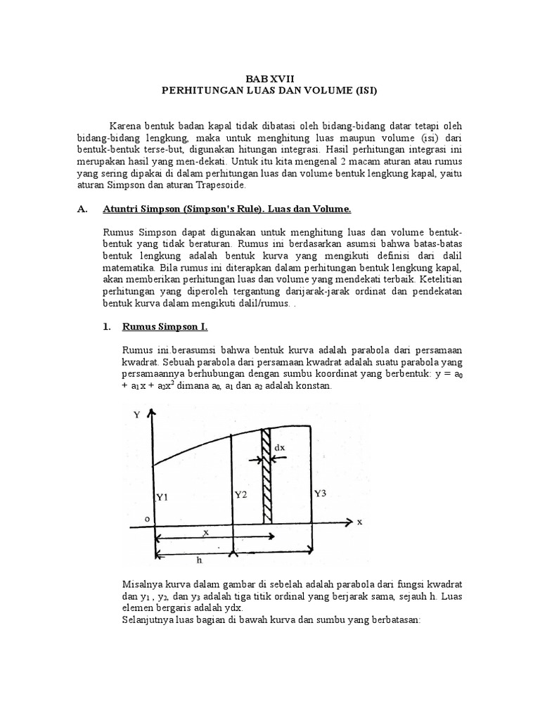 Luas dan Volume Kapal dengan Rumus Simpson | PDF