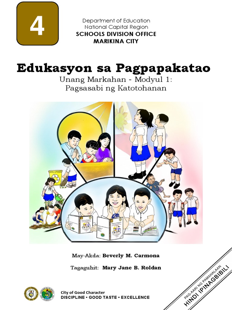 Revalidated - EsP4 - Q1 - MOD1 - WEEK1 - Pagsasabi NG Katotohanan - Final | PDF