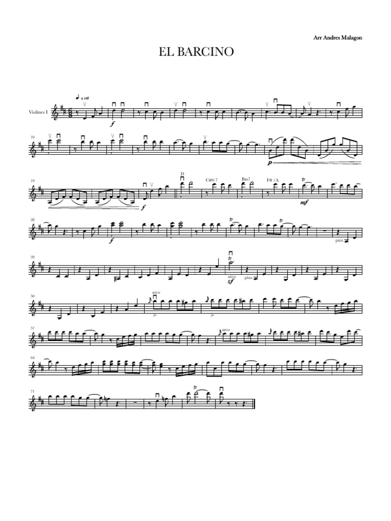 Acordes y Partitura de El Barcino | PDF