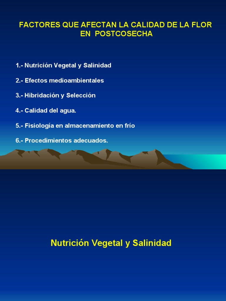 Factores de Calidad Nutrición Vegetal | PDF | Nutrición Vegetal | Agua