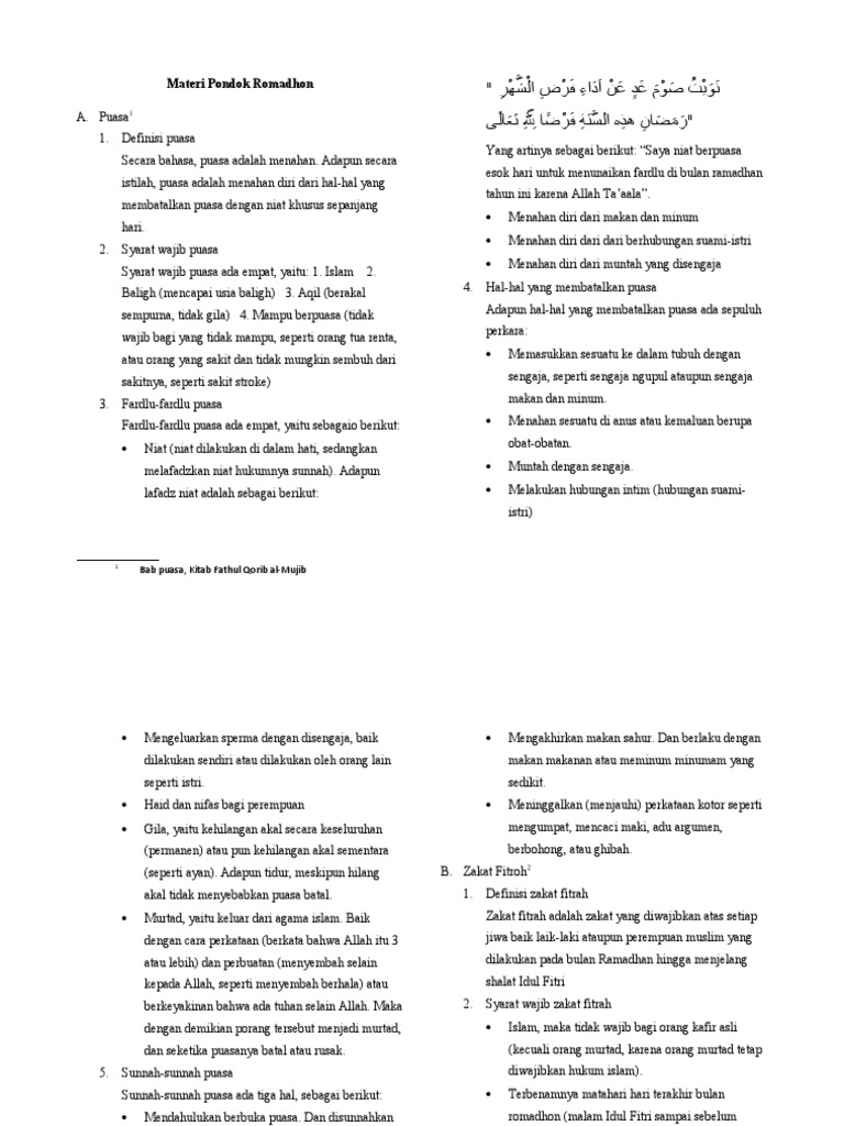 Panduan Lengkap Puasa dan Zakat Fitrah | PDF