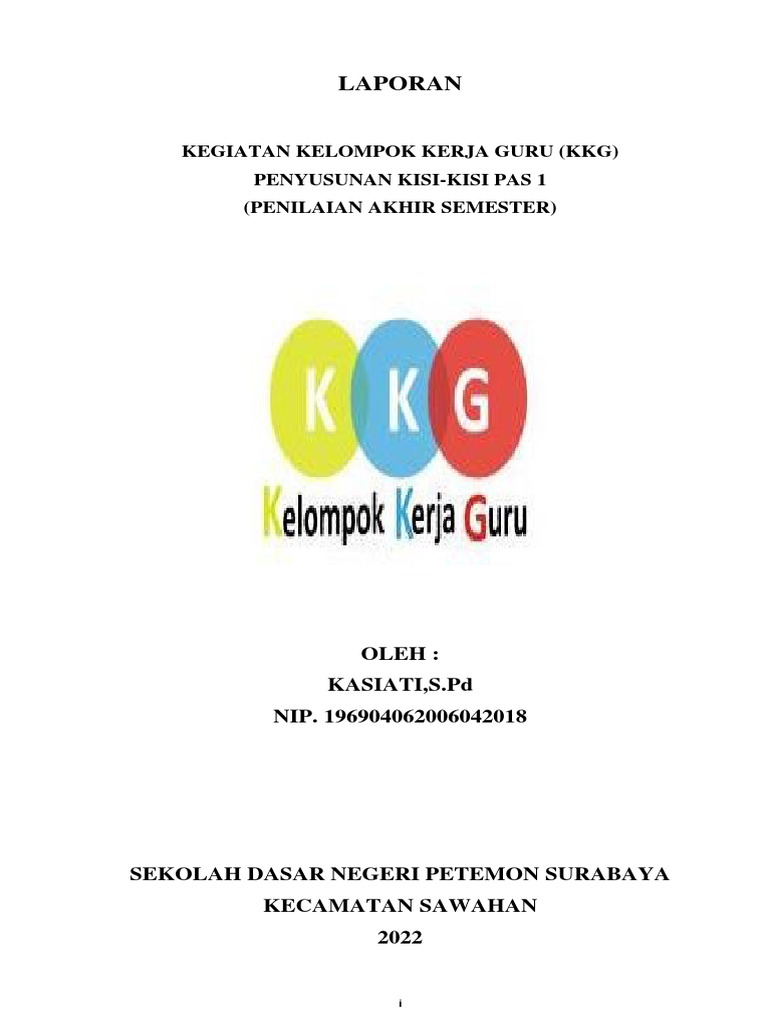 Laporan KKG Pas 2022-2023 | PDF