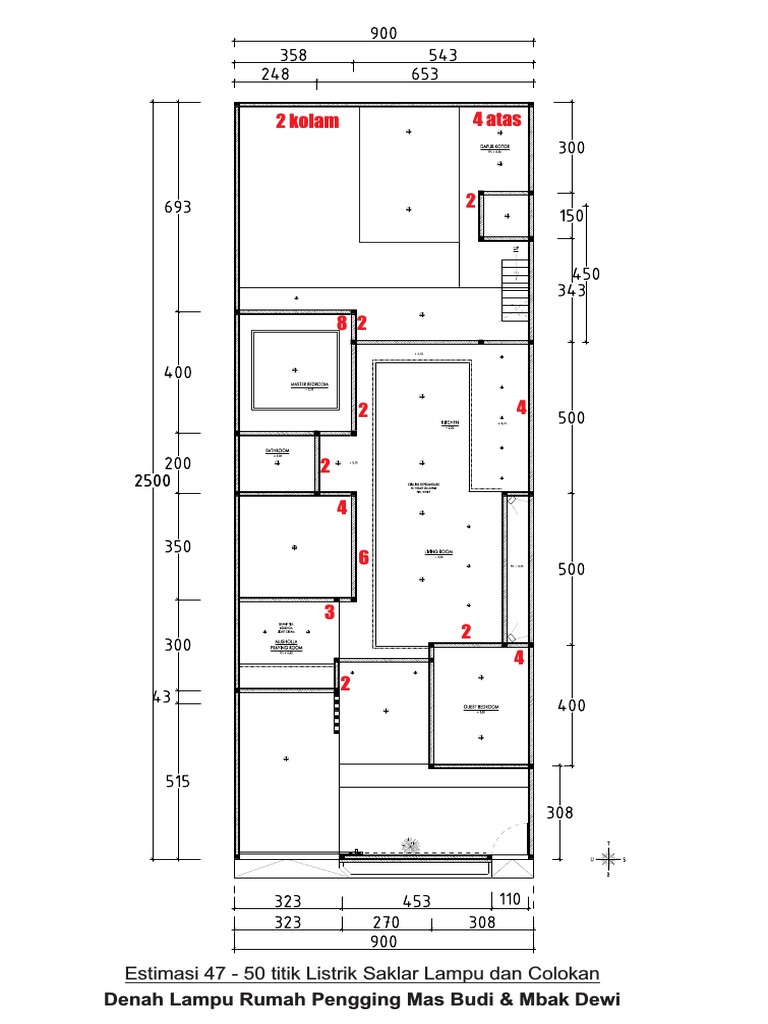 Corel Denah Listrik Rumah Pengging Saklar Dan Colokan | PDF