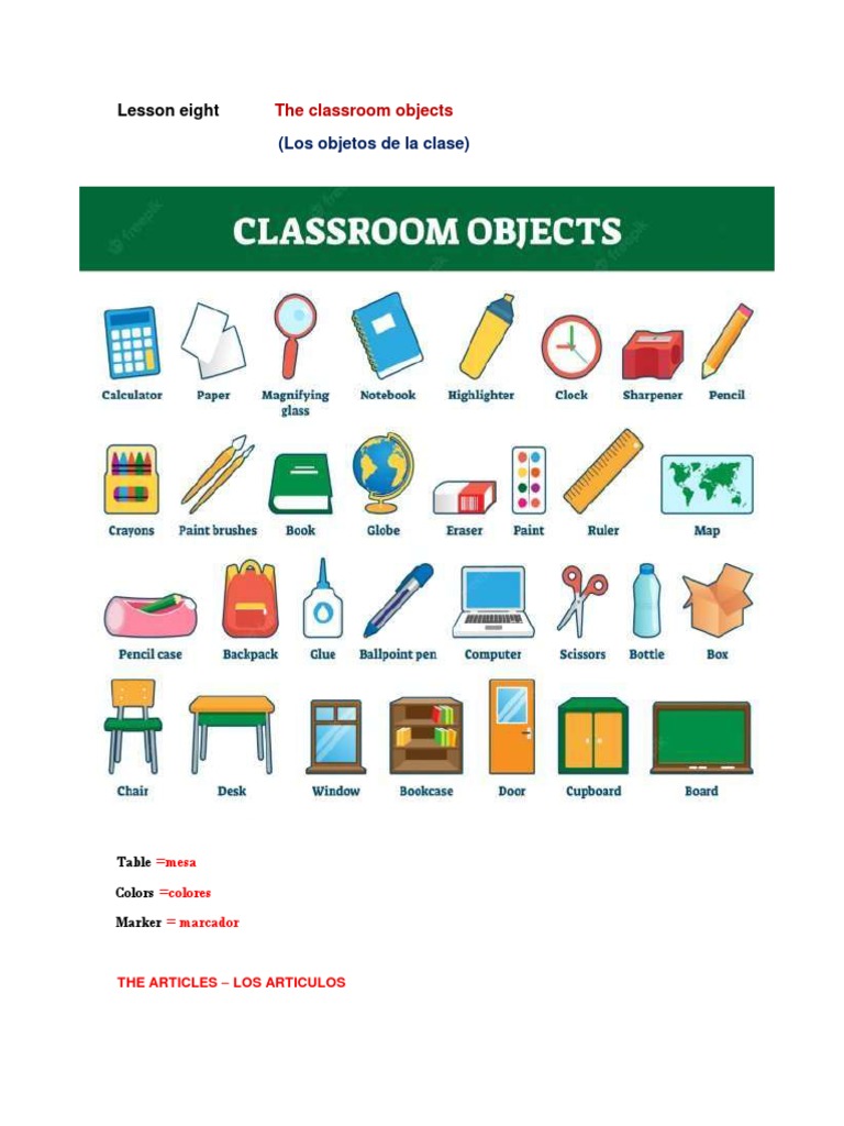Lesson Eight The Classroom Objects | PDF