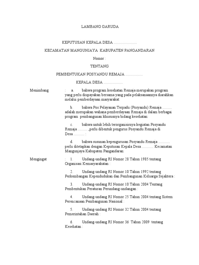 Contoh SK Posrem | PDF