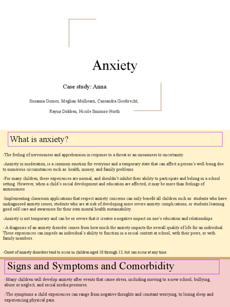 Anxiety Presentation | PDF | Anxiety | Anxiety Disorder