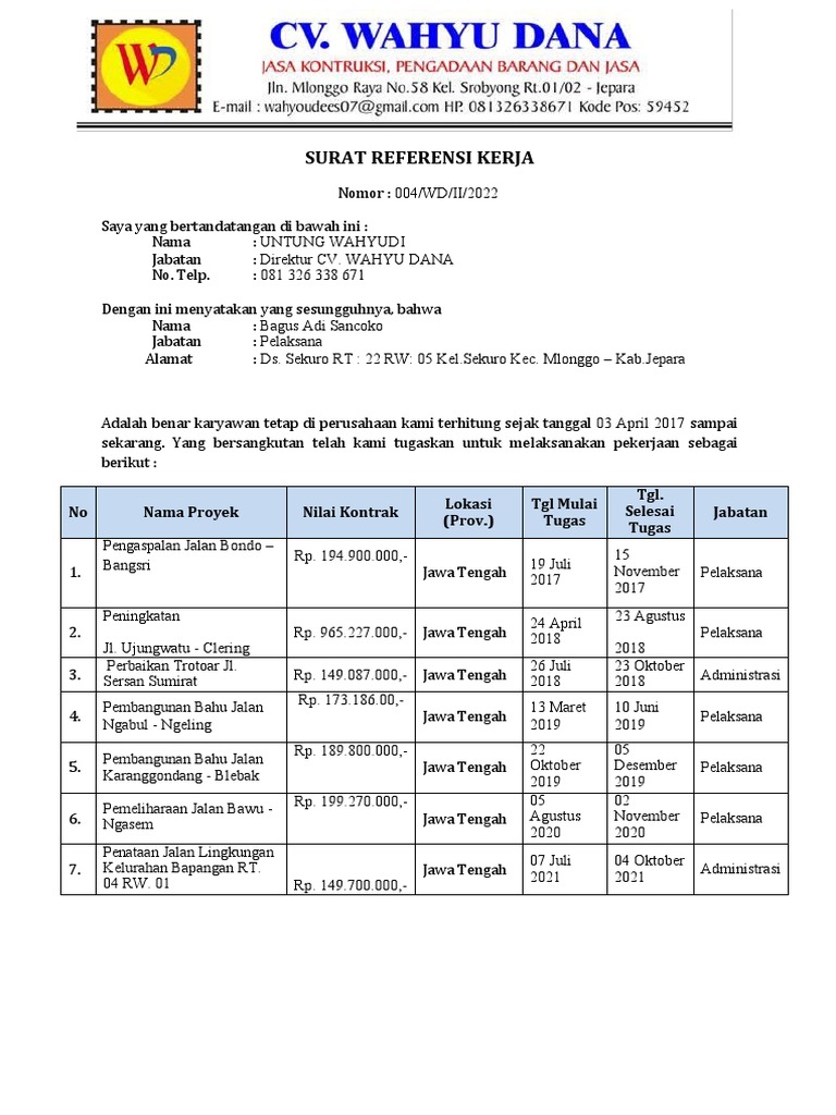Form Referensi Kerja-1 | PDF