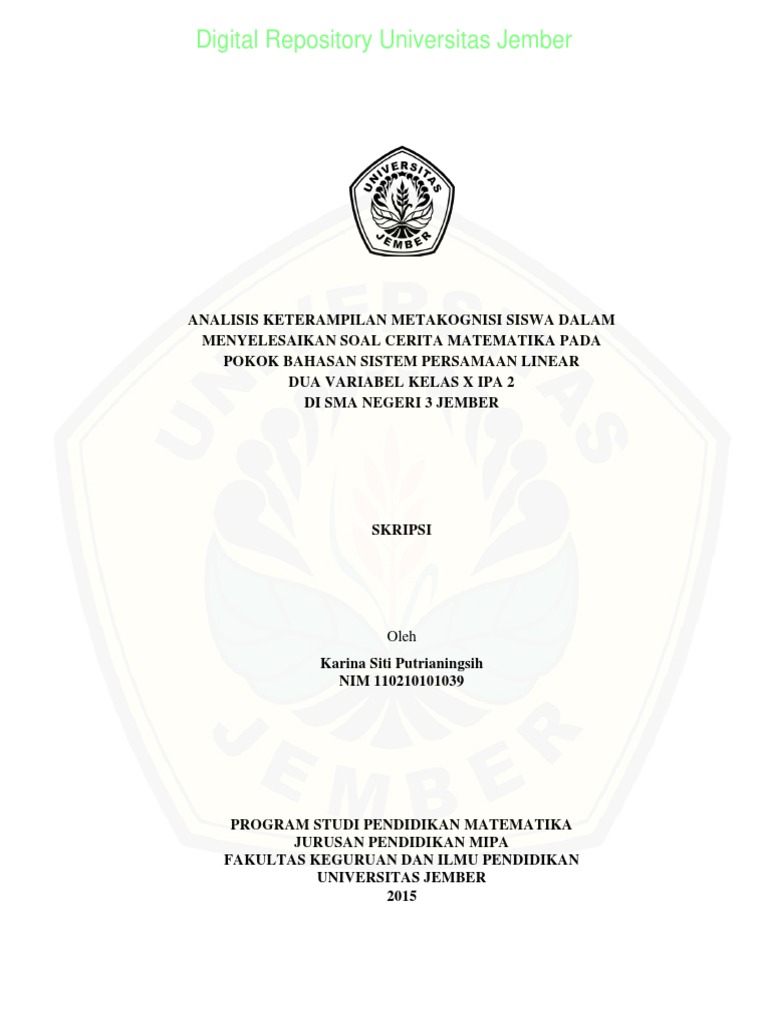 Metakognisi Siswa dalam Matematika | PDF
