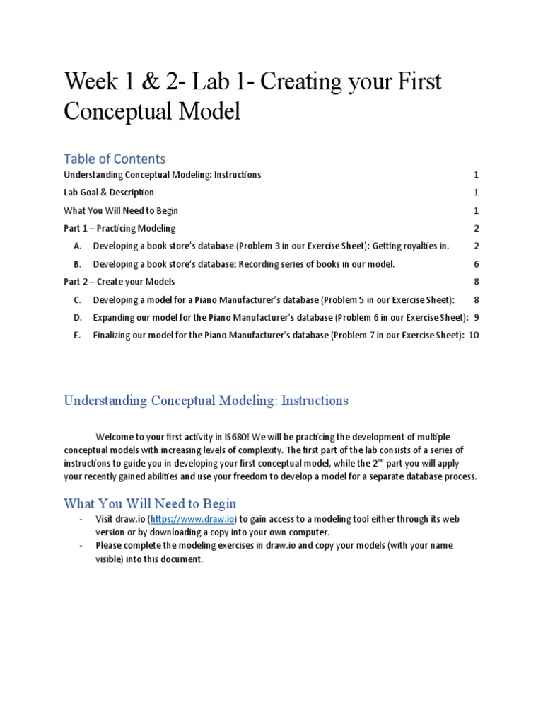 Is 680 - Lab 1 Word | PDF | Conceptual Model | Databases